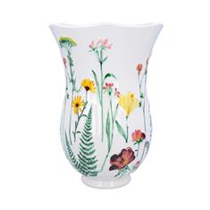 Tall Fluted Floral Vase